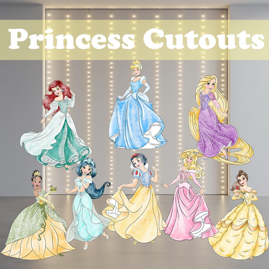 Princess Cutouts, Baby Shower Decor, Life Size Cutout, Backdrop Decor ...