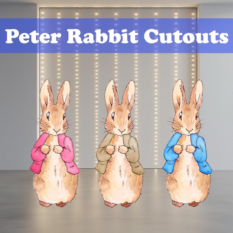 Peter Rabbit Cutout, Baby Shower, Birthday Decoration, Backdrop Decor ...