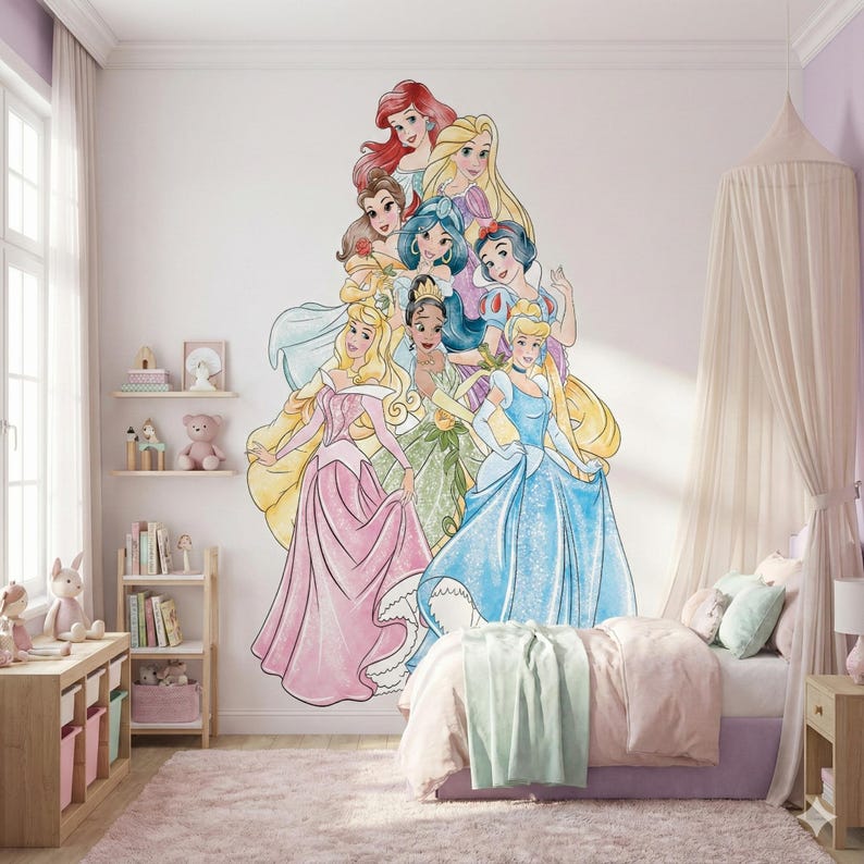 Disney Princess Wall Decals, Peel and Stick Wall Stickers, Room Decor ...