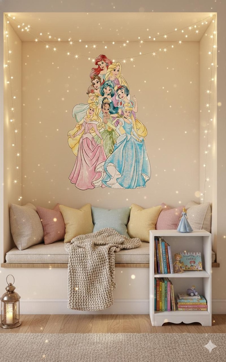Disney Princess Wall Decals, Peel and Stick Wall Stickers, Room Decor ...