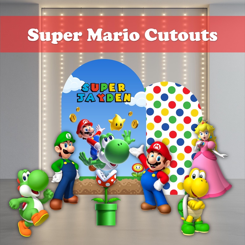 Super Mario Cutouts, Birthday Decor, Backdrop, Party Props, Lawn Sign ...