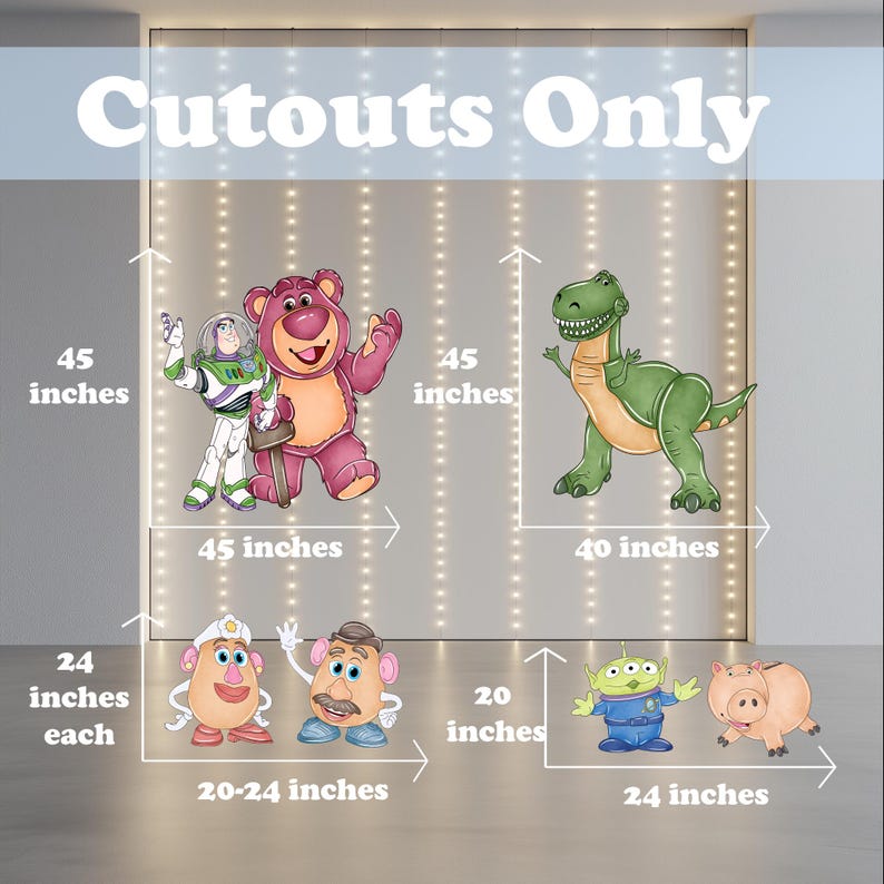 Toy Story Cutout SET, Woody, Life Size Cutout, Buzz, Backdrop, Standee ...