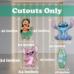 Lilo and Stitch Cutout Set, Party Decor, Birthday Party Props, Surf ...