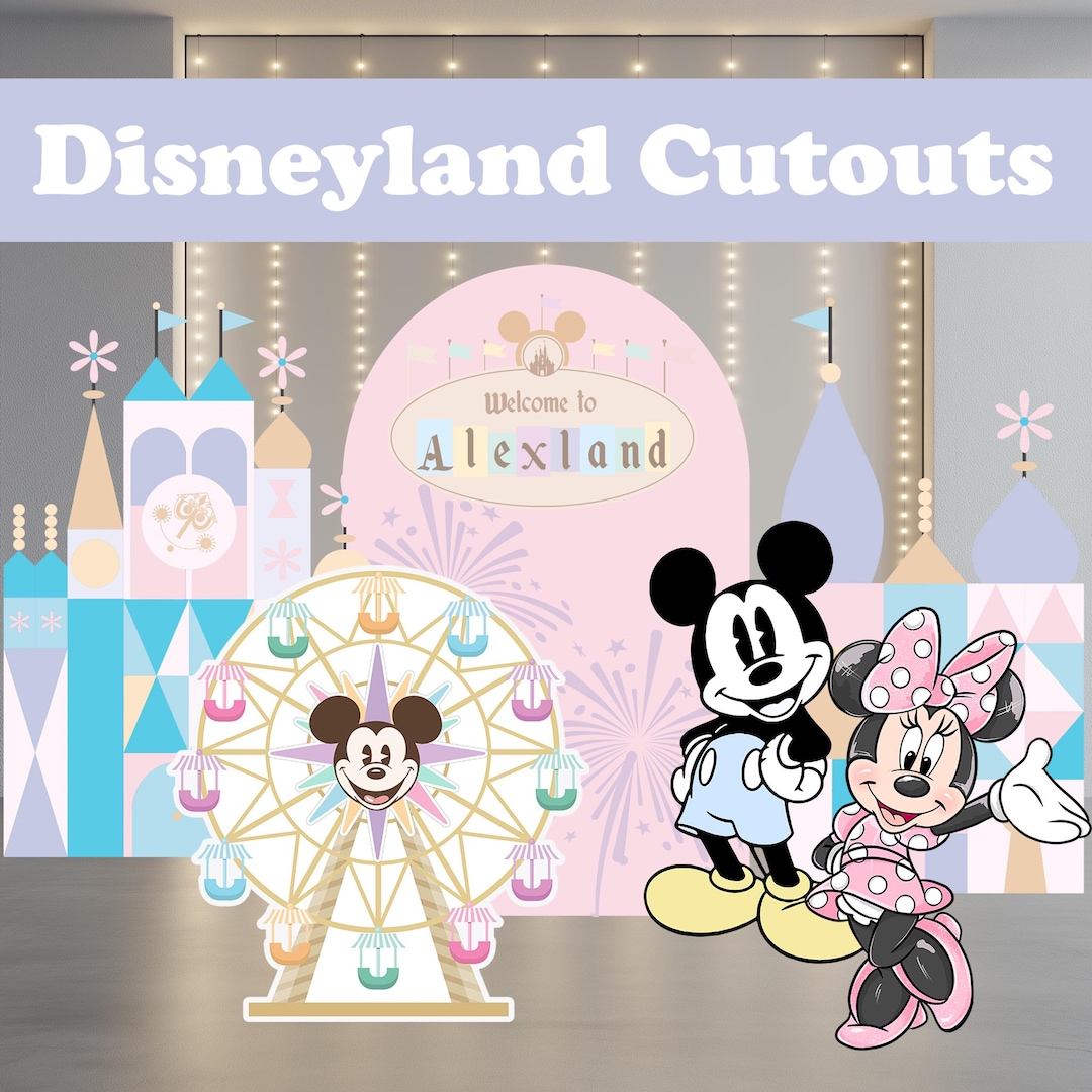 Disneyland Theme Cutout, Ferris Wheel, Mickey Mouse, Minnie Mouse ...