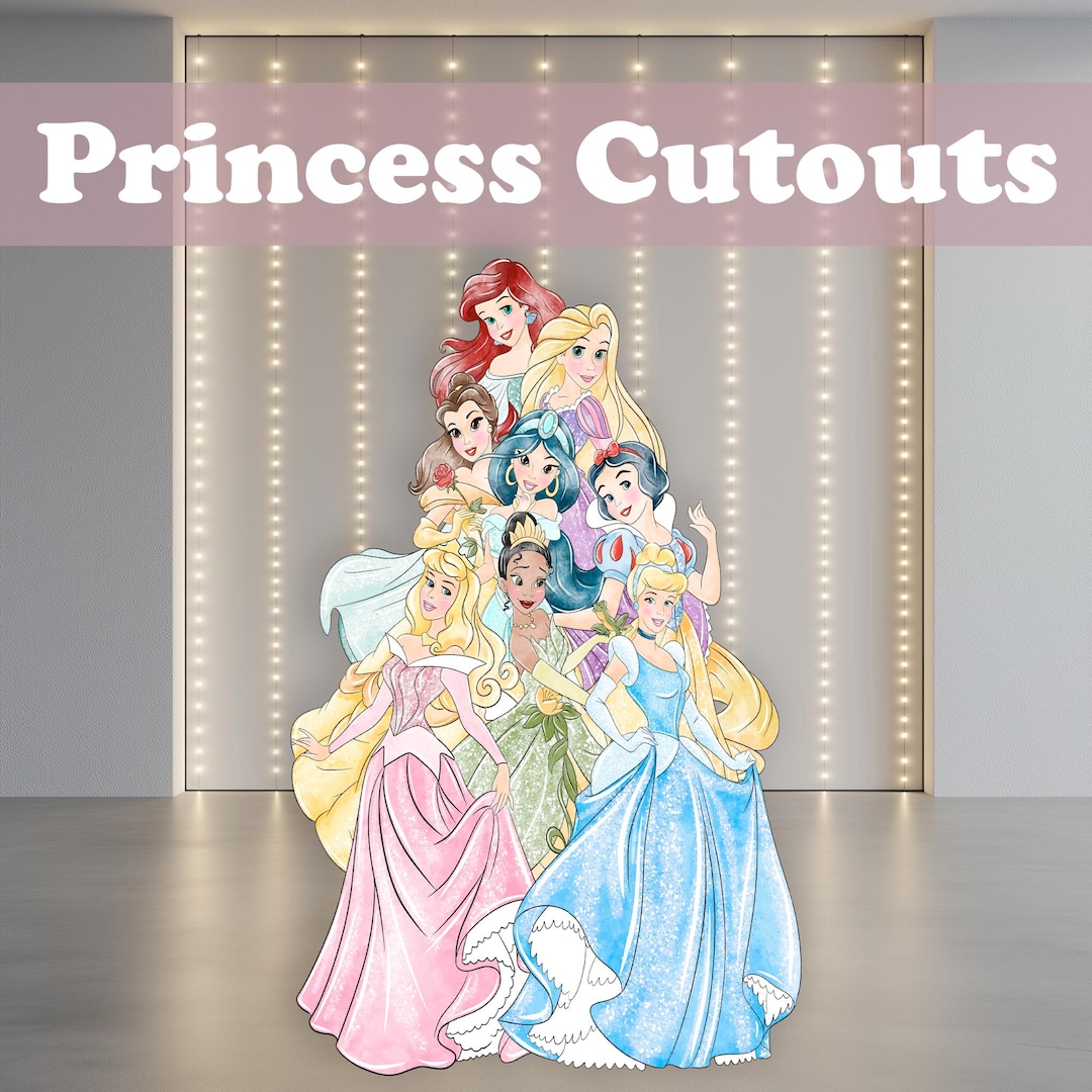 Disney Princess Life-size Cutouts, Baby Shower, Backdrop, Fairytale ...