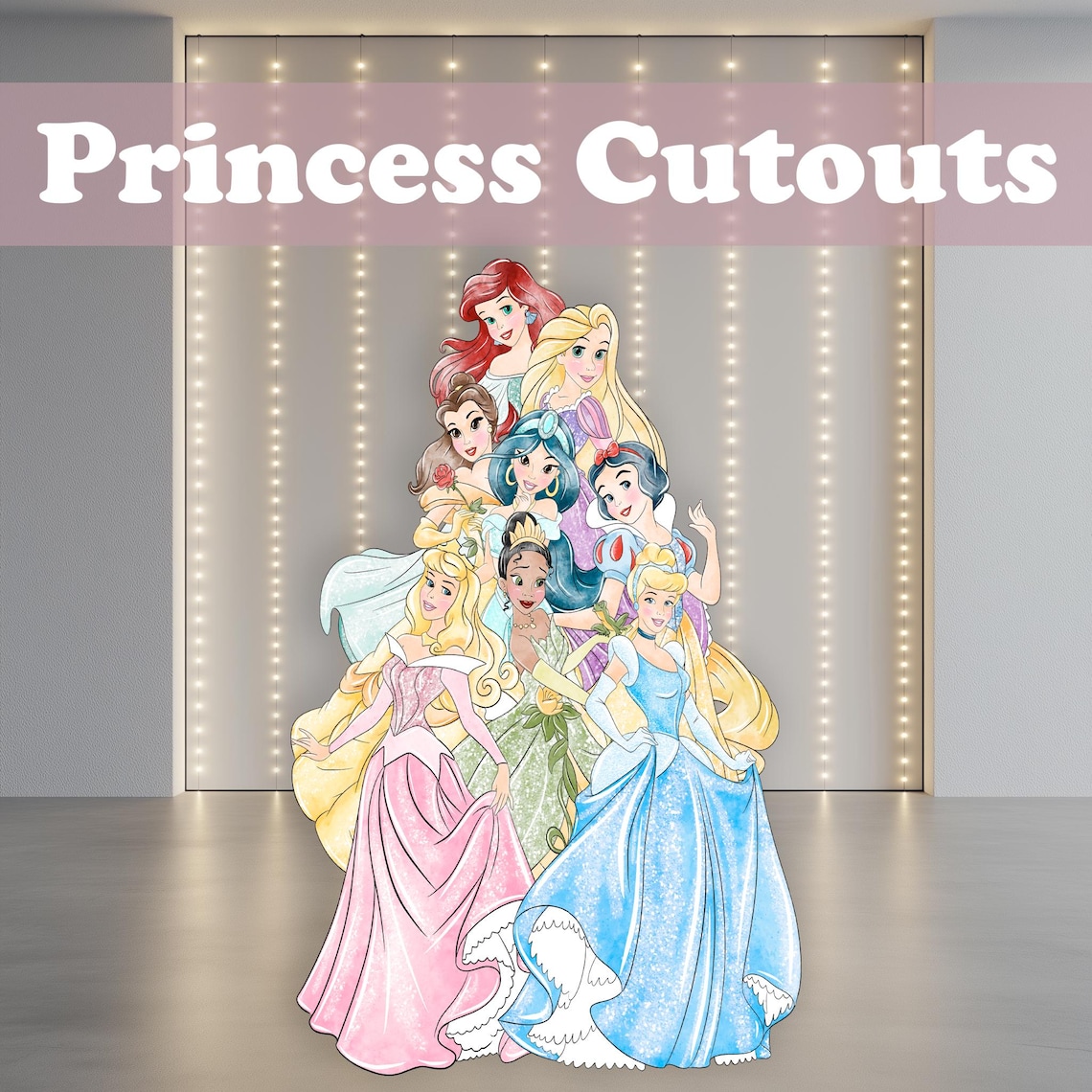Disney Princess Life-size Cutouts, Baby Shower, Backdrop, Fairytale ...