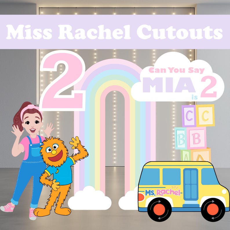 Miss Rachel Birthday Cutouts, Miss Rachel Backdrop, Back to School ...