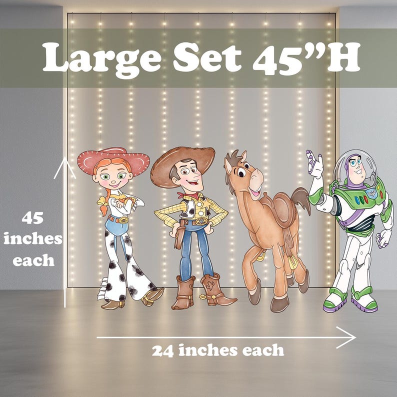 Toy Story Cutout SET, Woody, Life Size Cutout, Buzz, Backdrop Decor ...