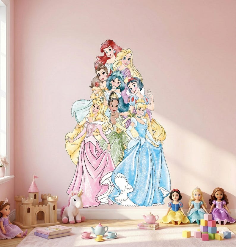 Disney Princess Wall Decals, Peel and Stick Wall Stickers, Room Decor ...
