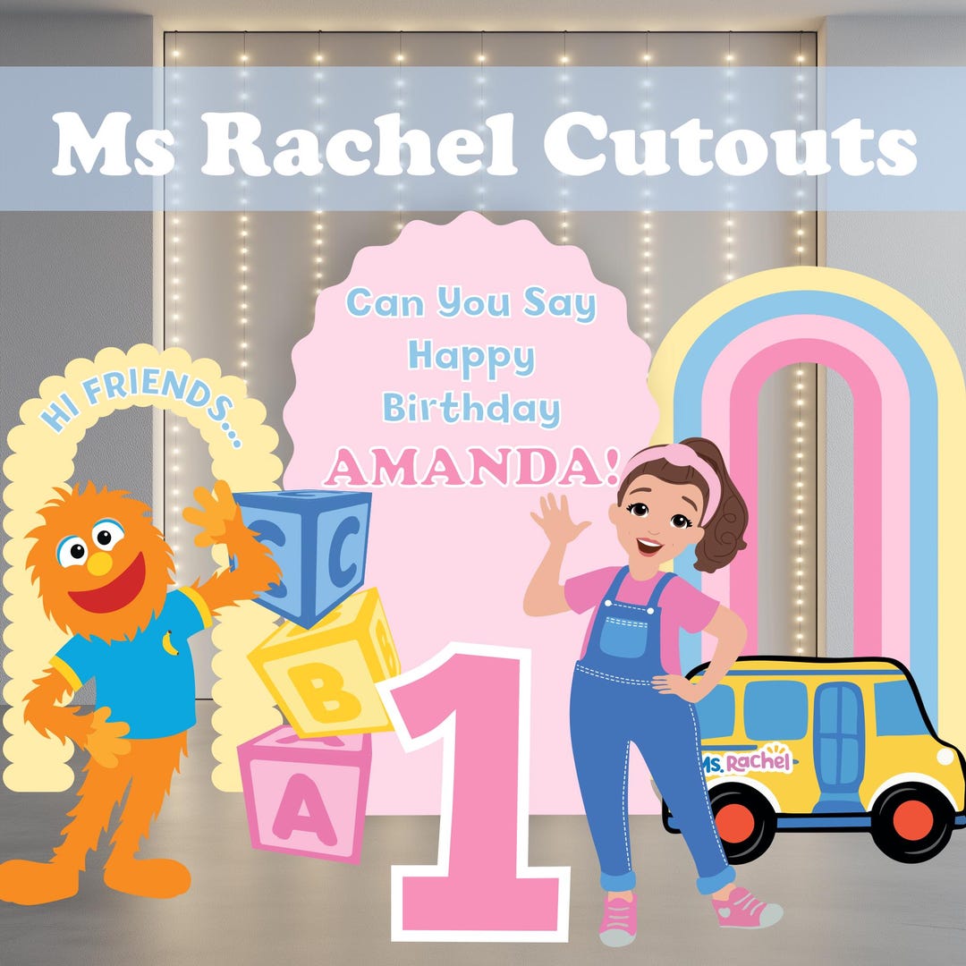 Miss Rachel Birthday Cutouts, Miss Rachel Backdrop, Back to School ...