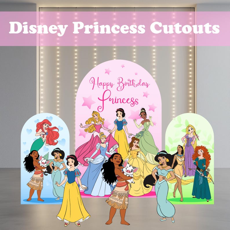 Princess Cutouts, Baby Shower Decor, Life Size Cutout, Backdrop Decor ...