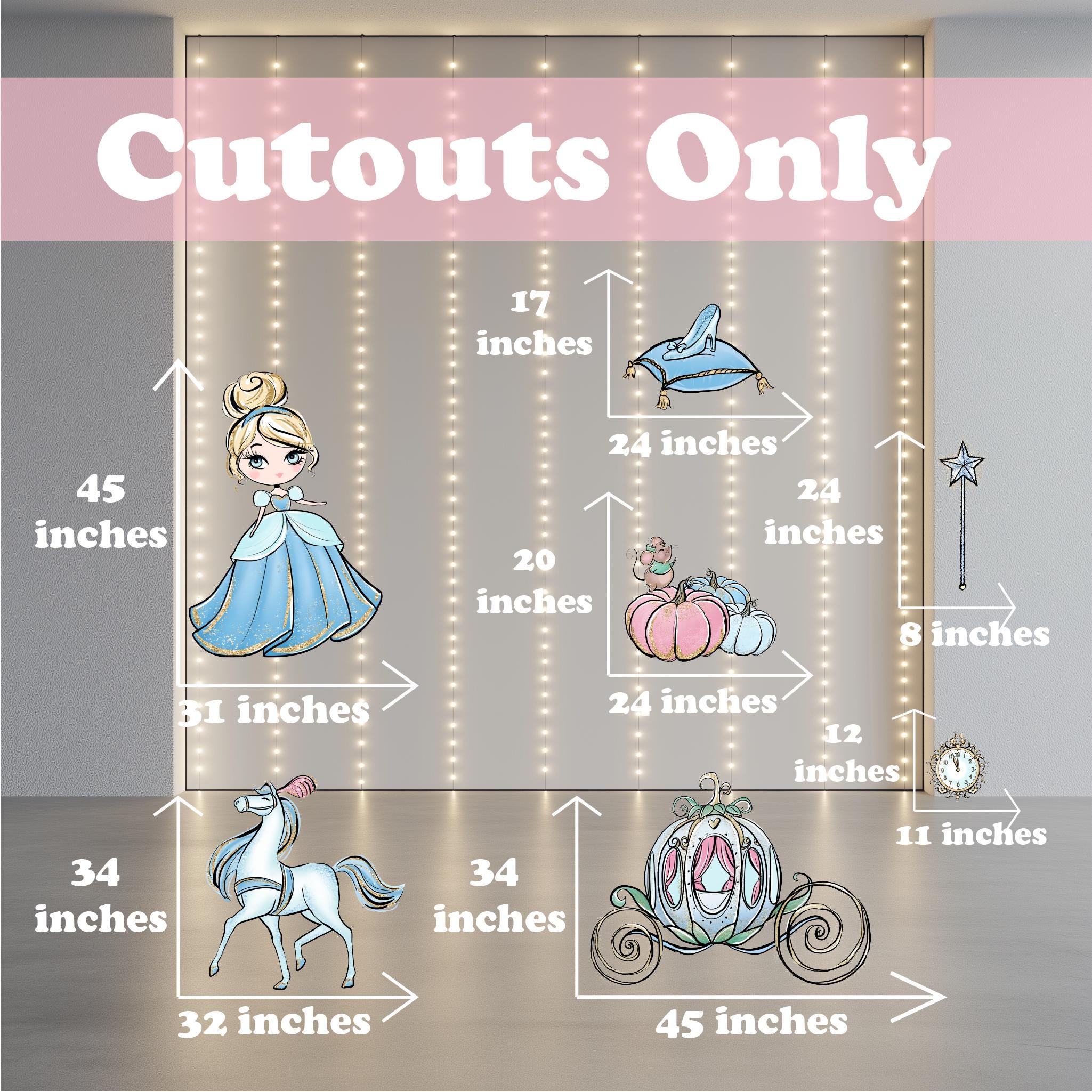 Cinderella Cutout Set, Princess Birthday Party, Custom Cinderella ...