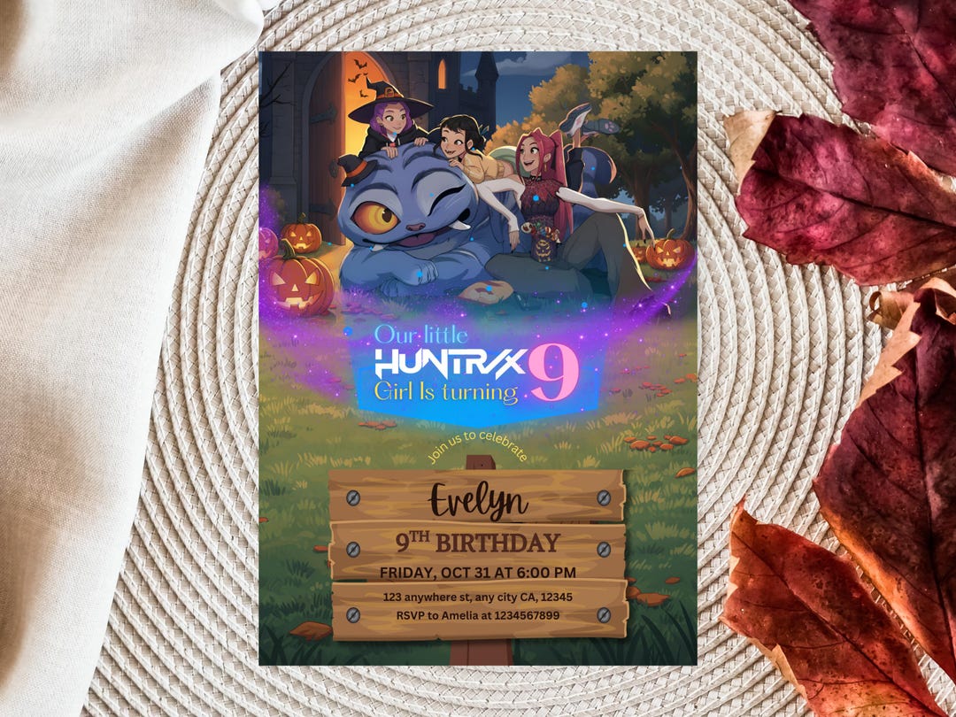 Kpop Demon Hunters Derpy Birthday Invitation – Printable Digital Card ...