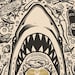Jaws Tattoo Style Art Print - Pop Culture Screen Print Wall Art, Movie ...