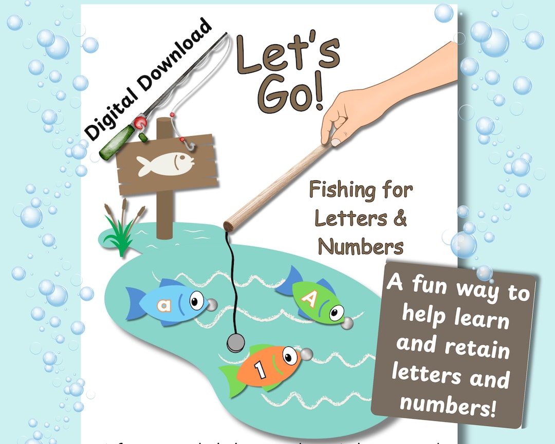 Alphabet & Number Fishing Game Printable | Preschool Letter Recognition ...