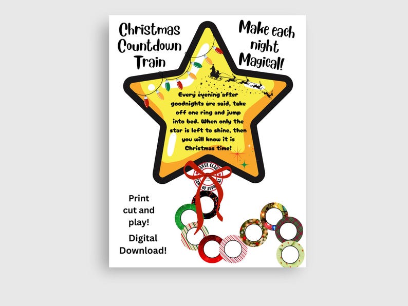 Christmas Countdown Train & Star Poem | Printable Kids Craft ...