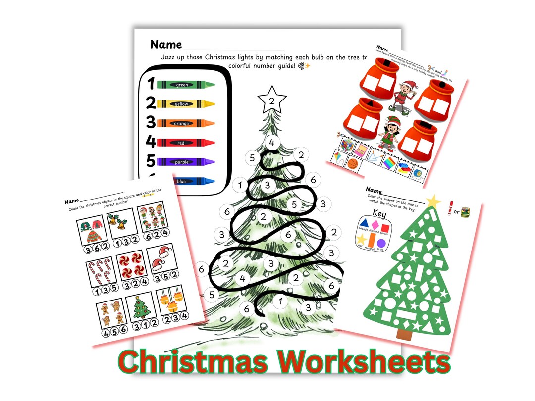 Preschool Christmas Worksheets | Holiday Learning Pack | Shapes ...