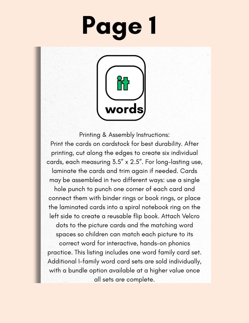 Short IT Word Family –CVC Words | Preschool Phonics | Hands-on Word ...