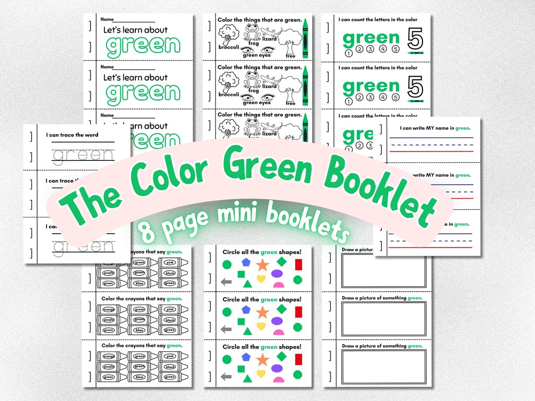 Green Color Mini Book | Preschool Learning Activities (printable ...