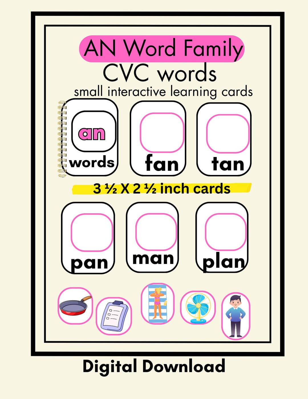Word Family CVC Words | Preschool Phonics Activity | Interactive Word ...