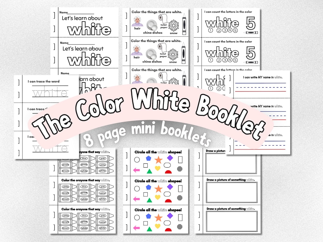 White Color Mini Book | Preschool Learning Activities (printable ...