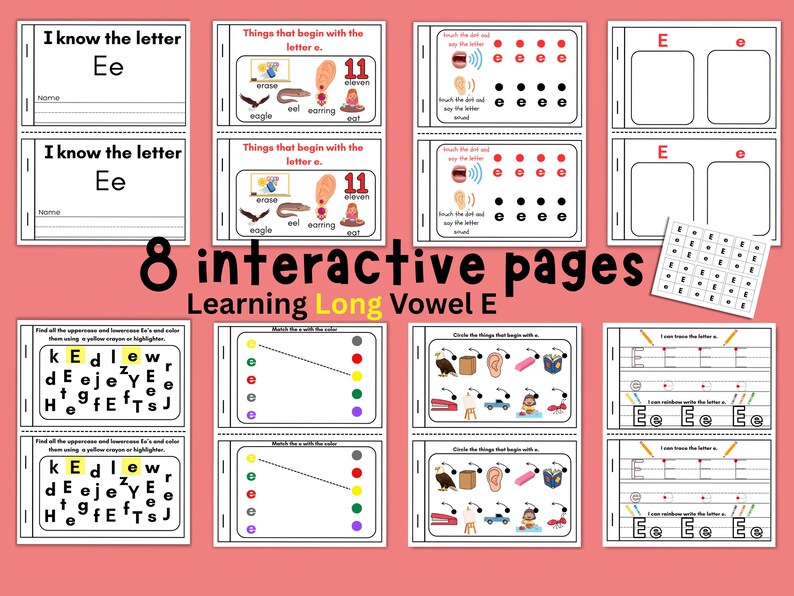 Letter E Activity Pack | Preschool Alphabet Worksheets (PDF) - Etsy