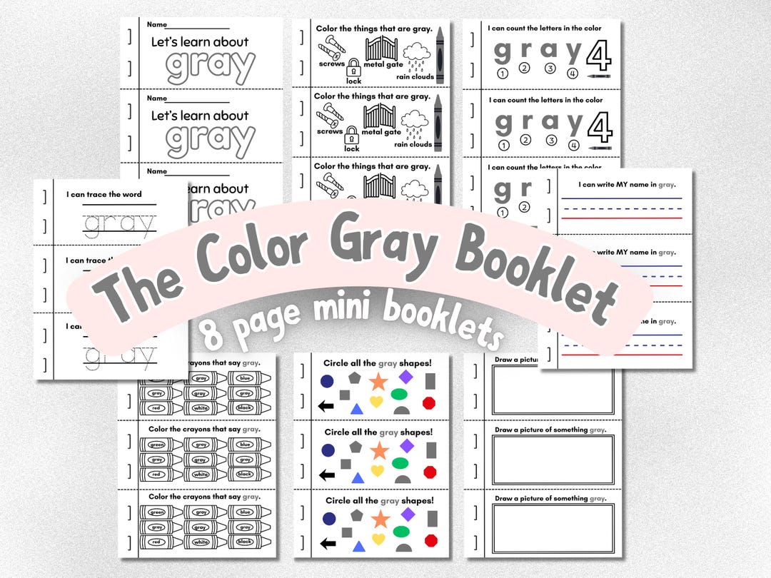 Gray Color Mini Book | Preschool Learning Activities (printable Booklet ...
