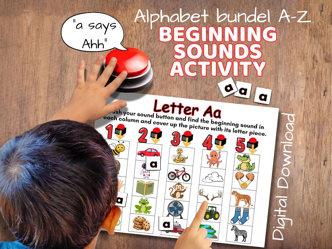 Alphabet Beginning Sounds Activity, Phonics Practice Printable Letter ...