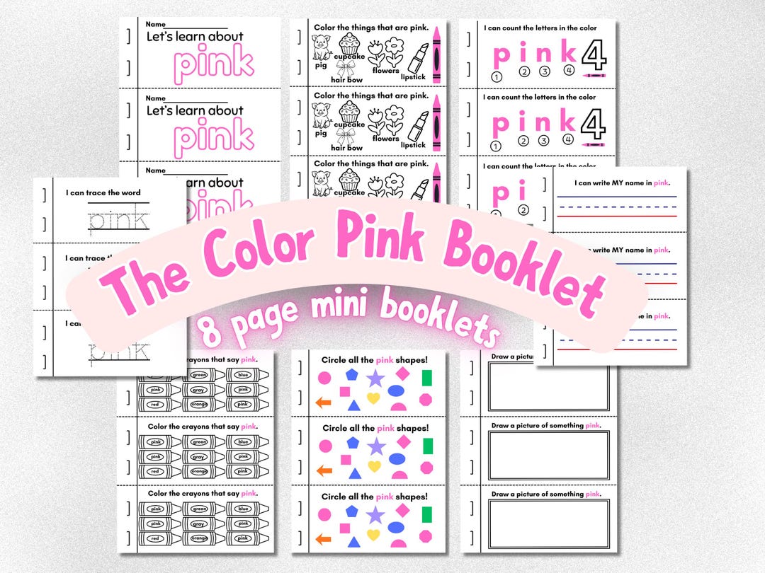 Pink Color Mini Book | Preschool Learning Activities (printable Booklet ...