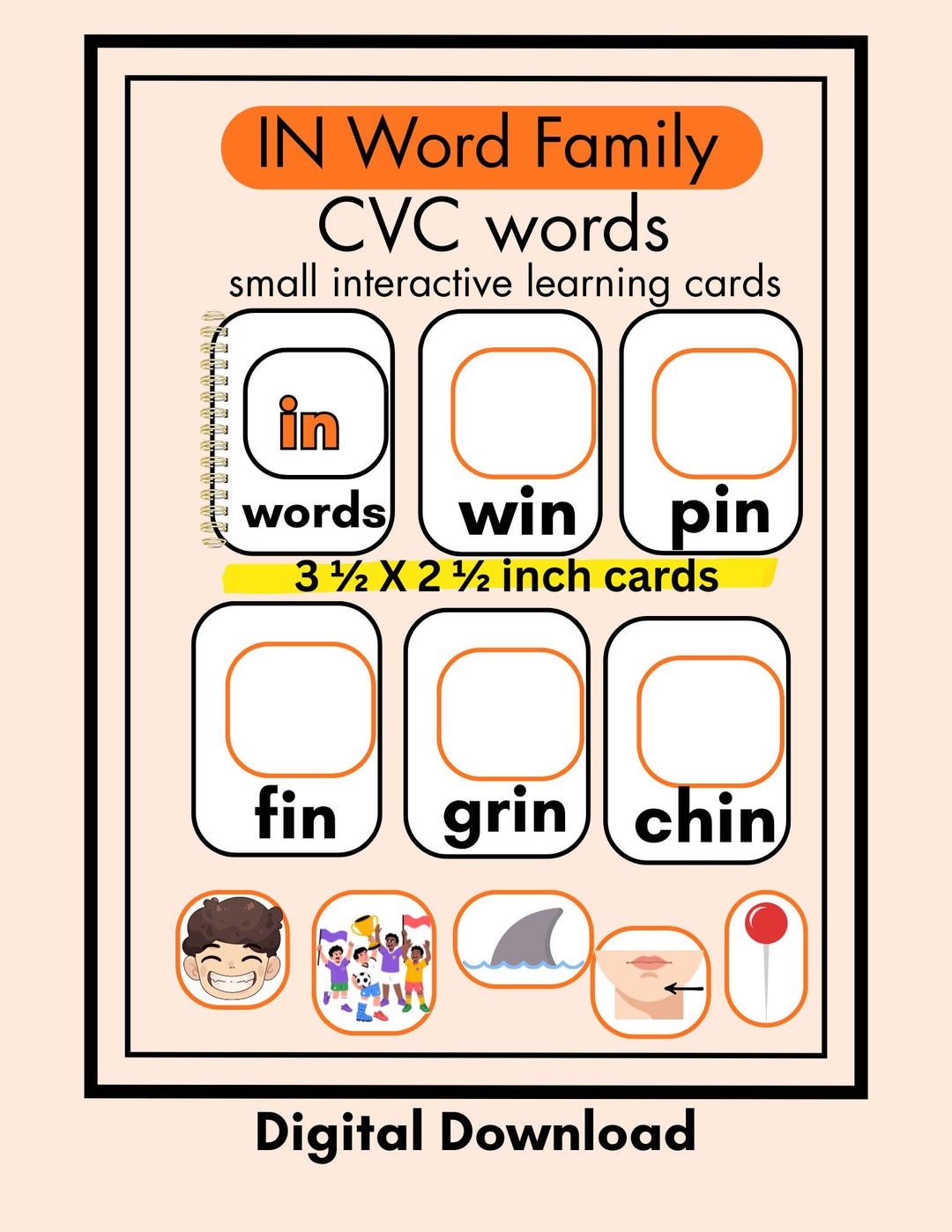 Short IN Word Family –CVC Words | Preschool Phonics | Hands-on Word ...