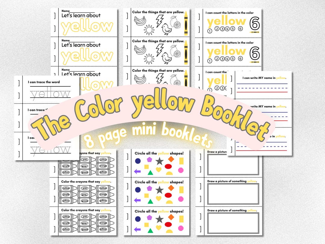 Yellow Color Mini Book | Preschool Learning Activities (printable ...
