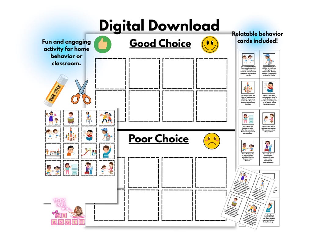 Good Vs Poor Choice Behavior Sorting Activity (digital Download) - Etsy