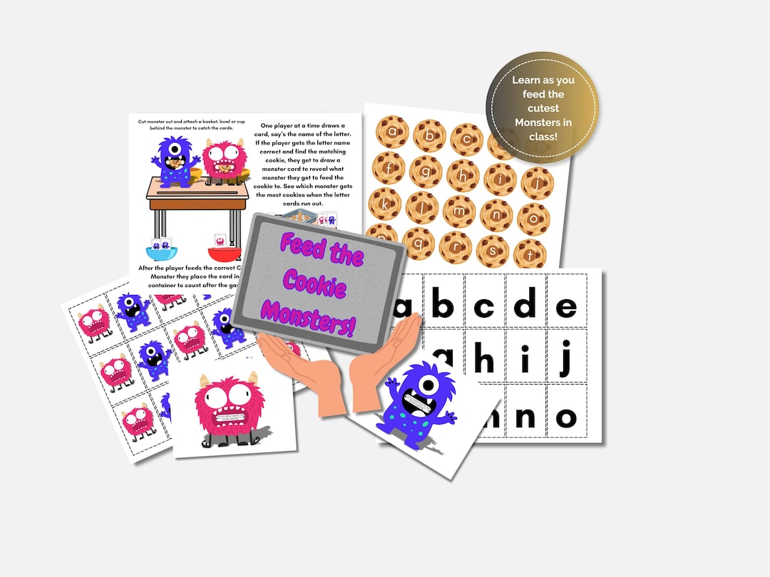 Cookie Monster Alphabet Game | Preschool Learning (digital Download) - Etsy