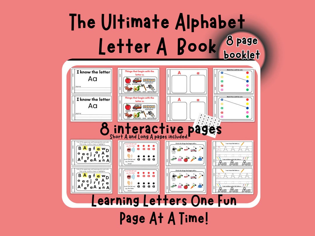 Letter A Activity Pack | Alphabet Worksheets, Tracing (PDF) - Etsy