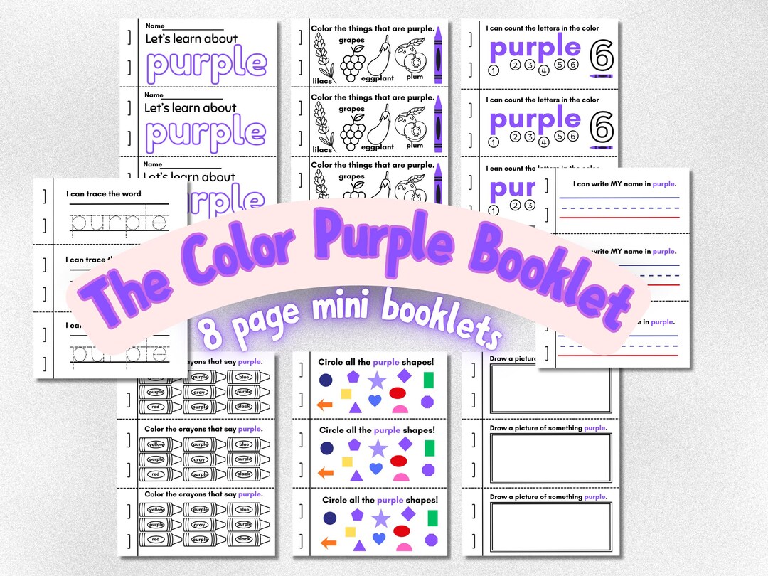 Purple Color Mini Book | Preschool Learning Activities (printable ...
