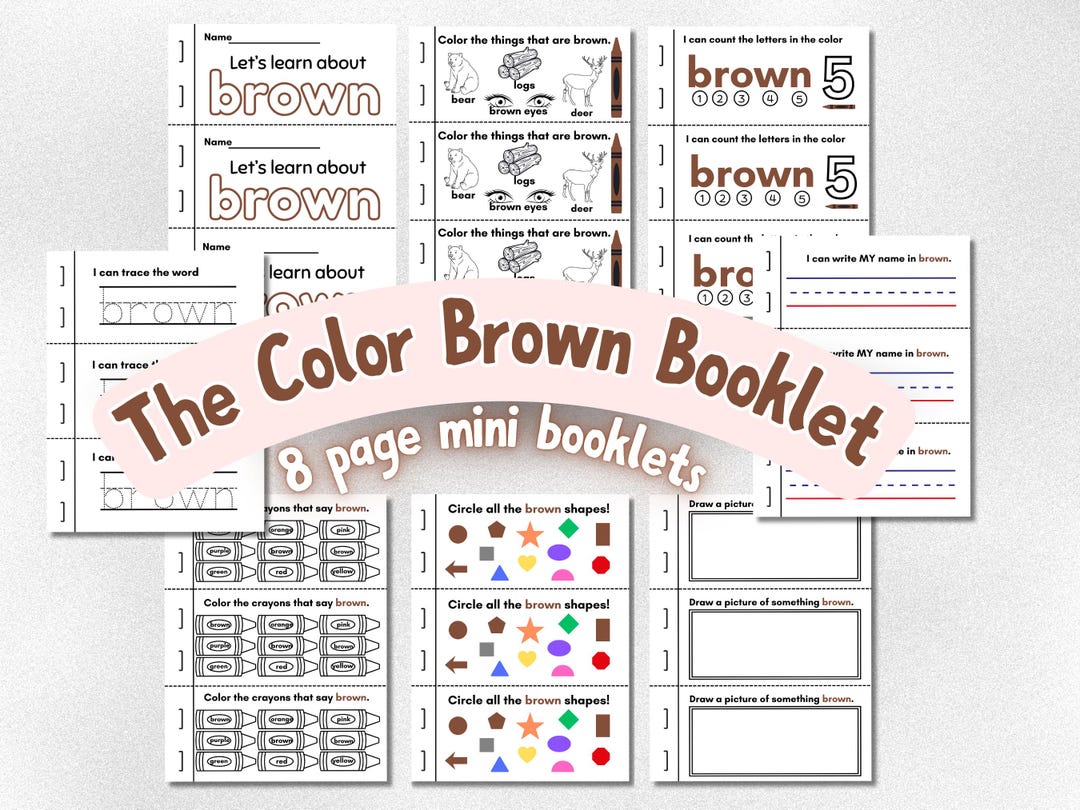 Brown Color Mini Book | Preschool Printable - Etsy