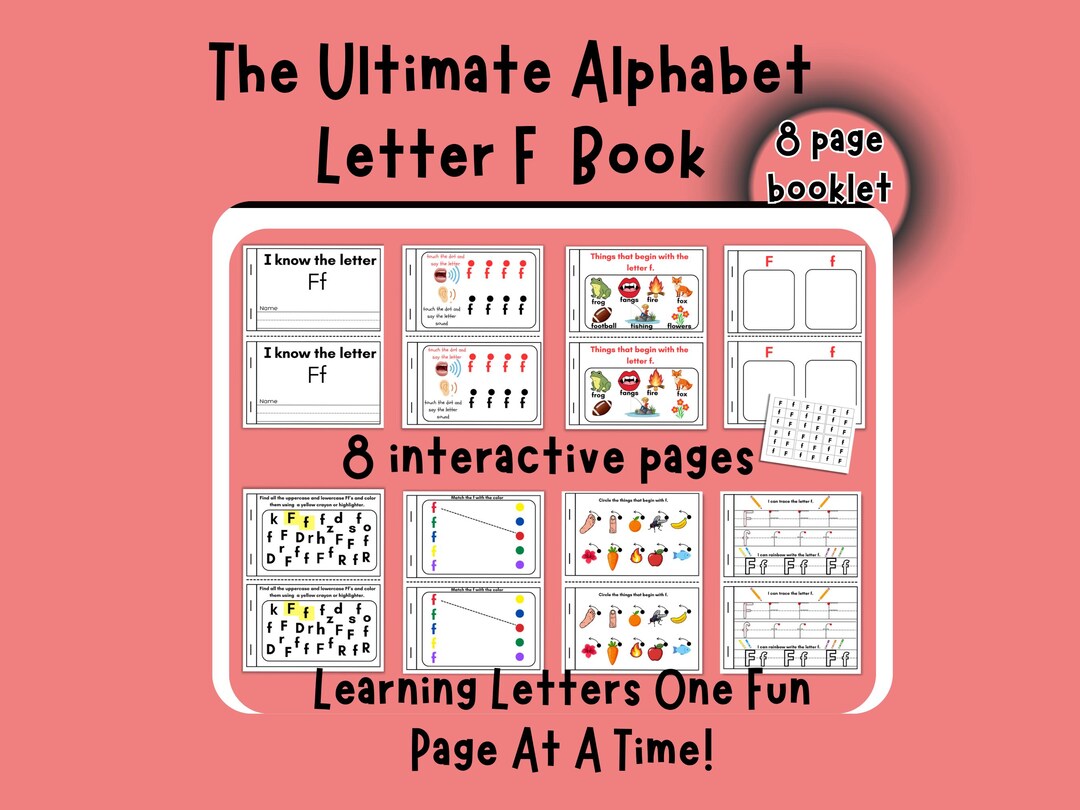 Letter F Activity Pack | Preschool Printable Workbook (PDF) - Etsy
