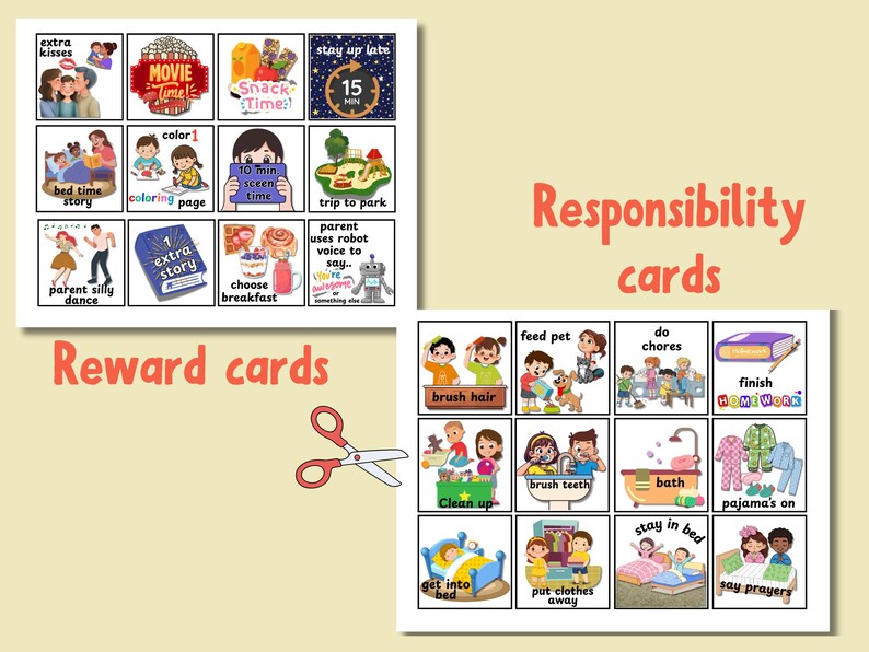 Visual First Then Chart | Kids' Routine & Reward System (printable PDF ...
