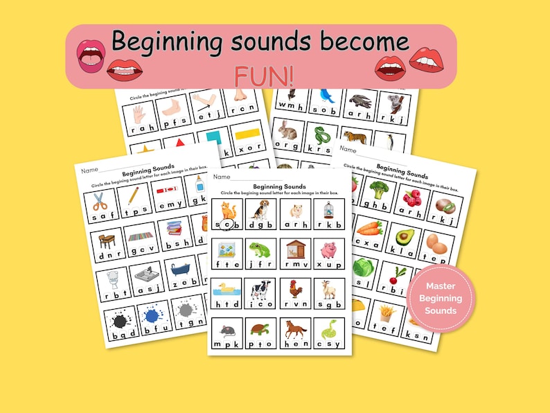 Beginning Sounds Worksheets | Alphabet Sound Practice | Preschool ...