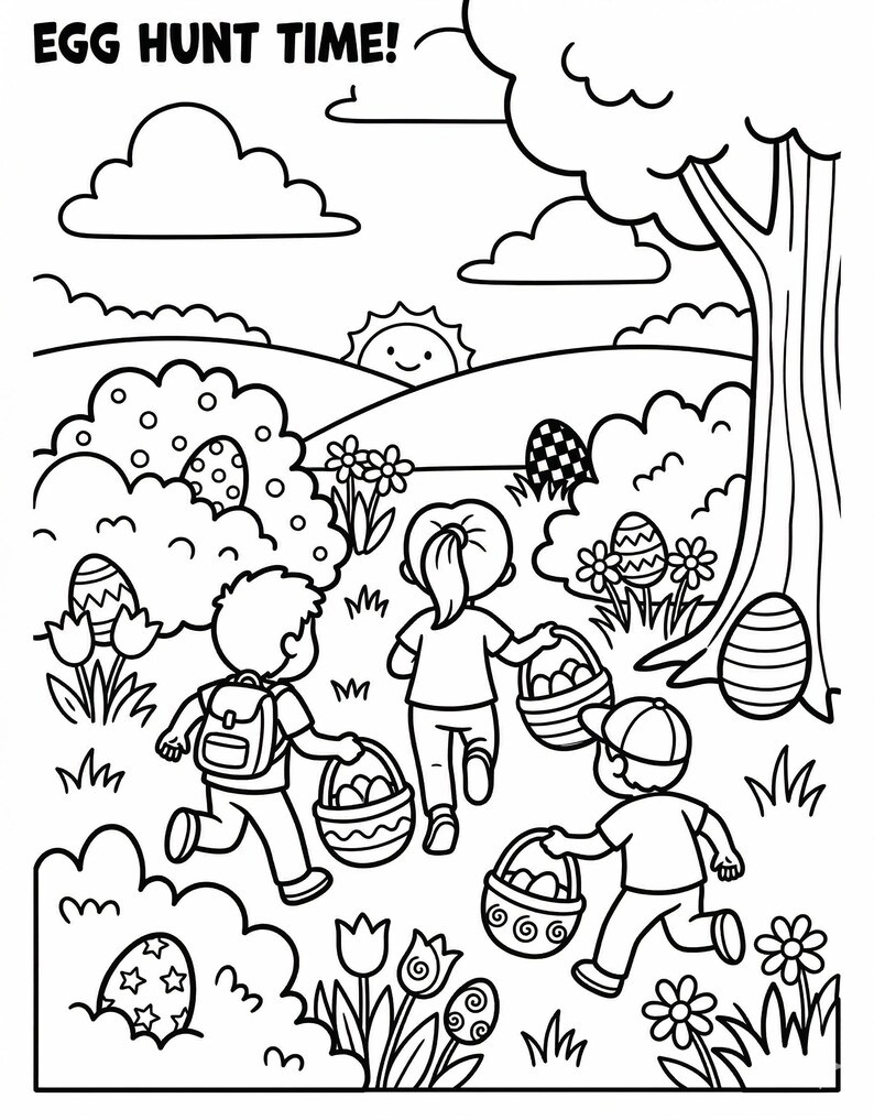 Easter Coloring Pages for Kids, 40 Printable Sheets, Ages 4-8 (digital ...
