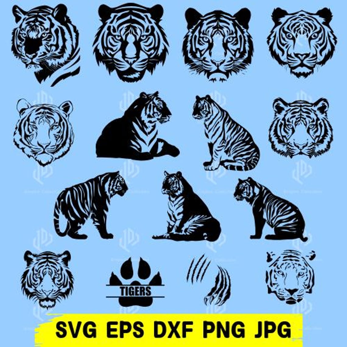 Tiger Bundle, Tiger SVG, Tiger SVG Bundle, Tiger Clipart, Tiger Png ...