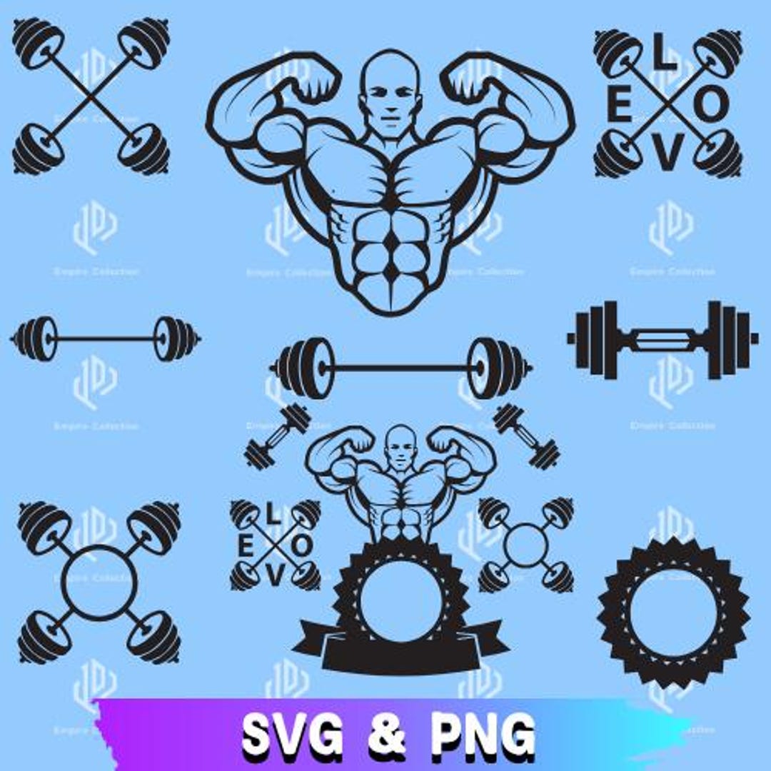 Bodybuilding Svg Bundle, Weight Svg, Bodybuilding Png, Weight PNG ...