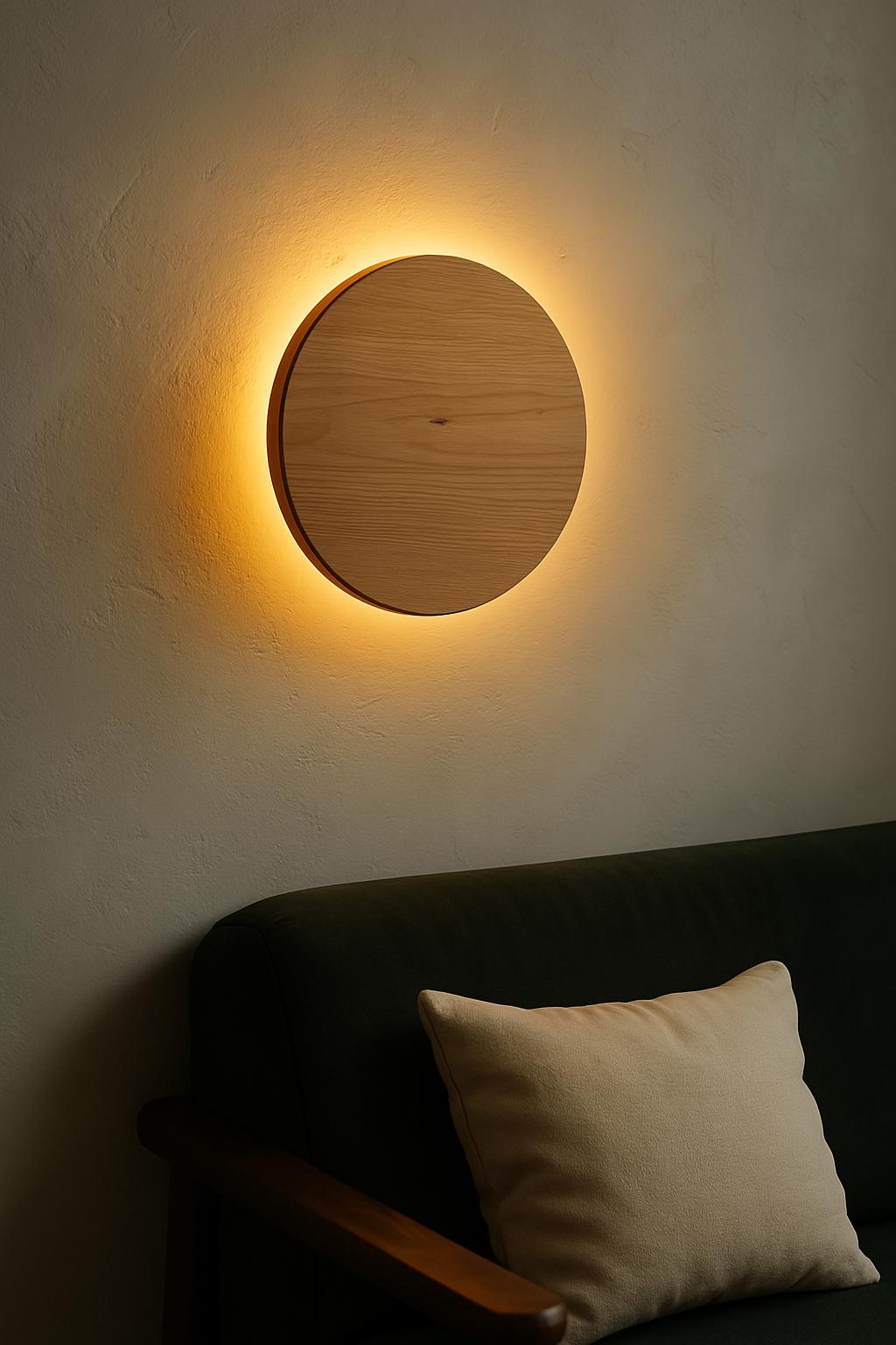 Handmade Wooden Wall Lamp – Wireless Rustic Home Decor - Etsy