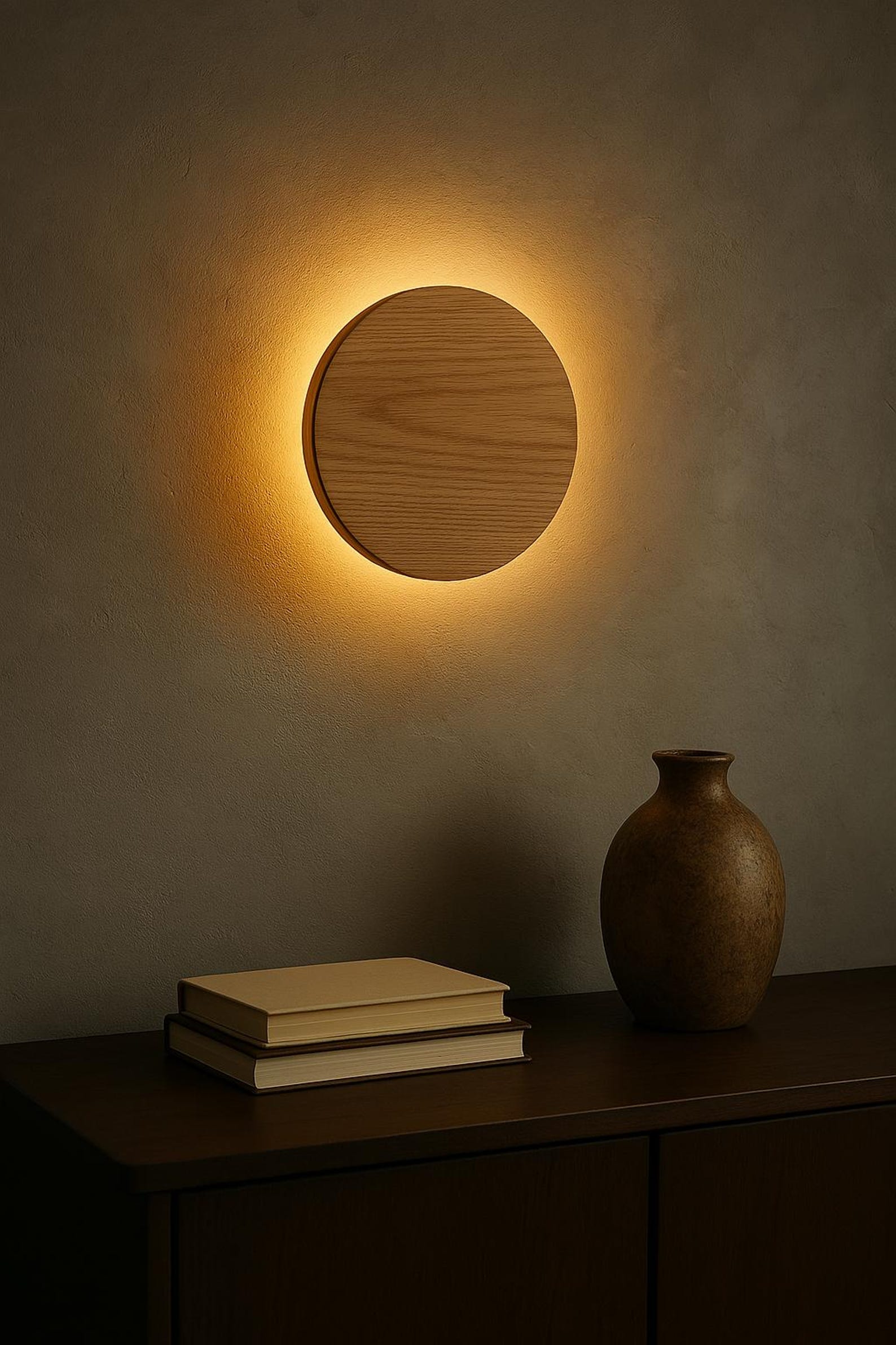 Handmade Wooden Wall Lamp – Wireless Rustic Home Decor - Etsy