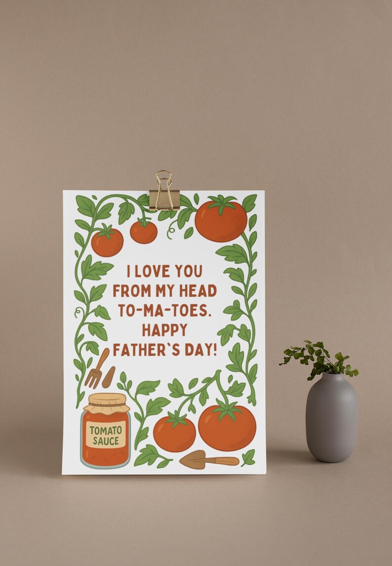 Playful Father's Day Card: Tomato-themed Dad Jokes for Garden ...