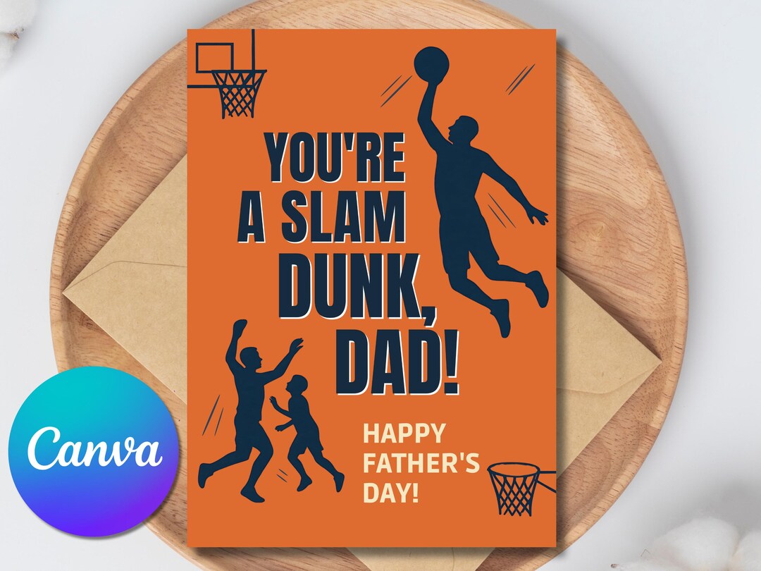 Printable Fathers Day Card for Basketball Dad Digital Download Gift ...