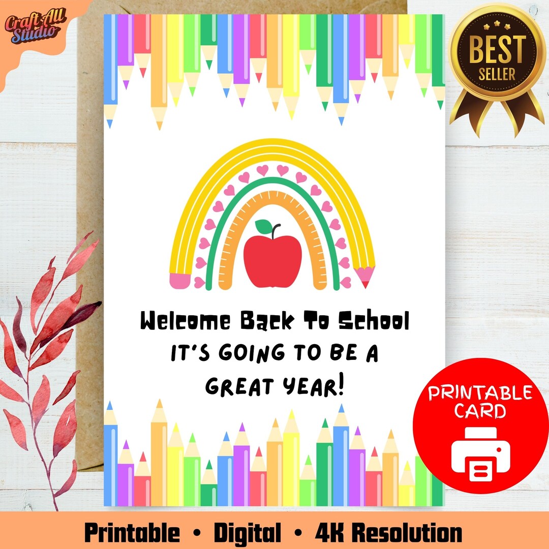 Welcome Back to School Printable Sign | Colorful Rainbow Classroom ...
