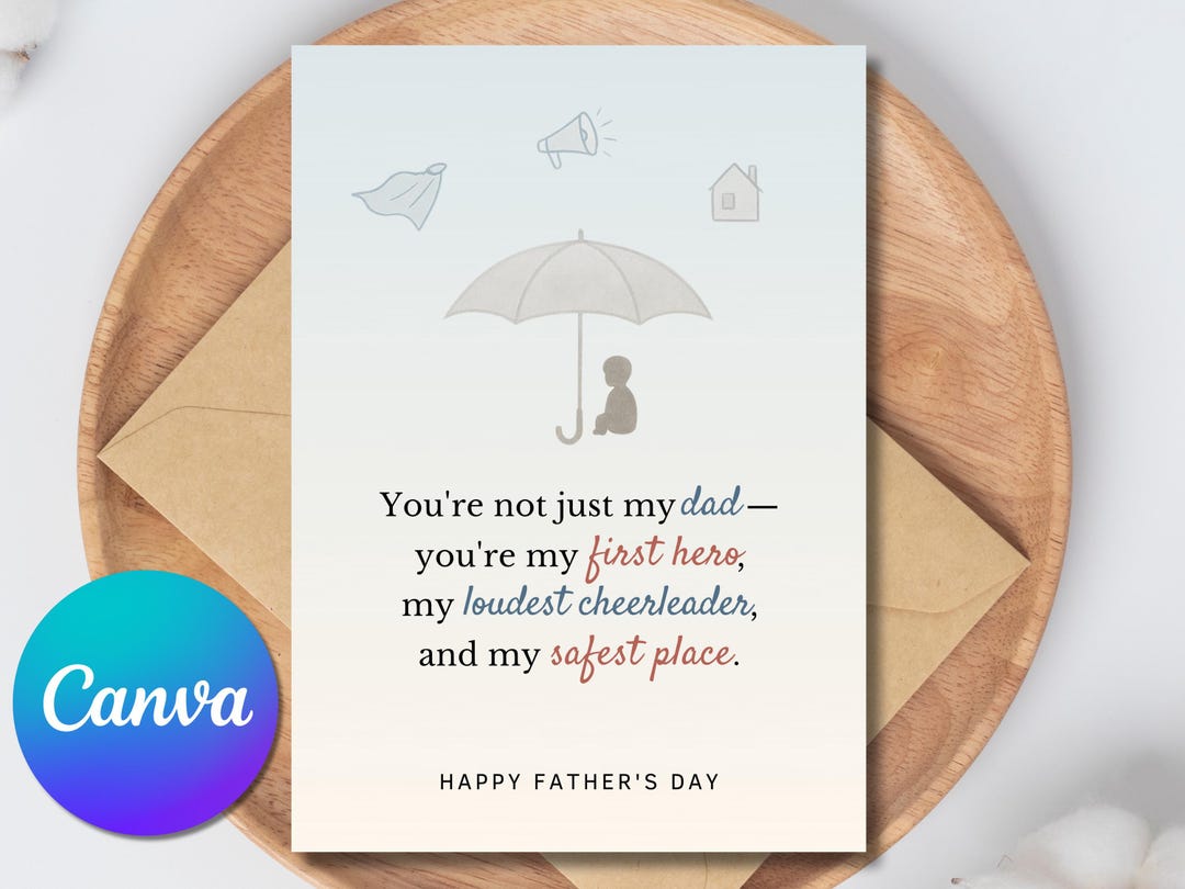 First Hero Fathers Day Card Digital Download Step Dad Gift From Kids ...