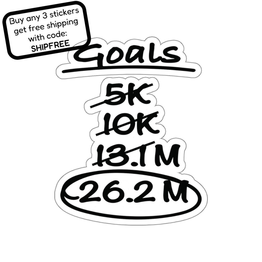 Marathon Training Goals Sticker Premium Vinyl Sticker, Gift for Runner ...