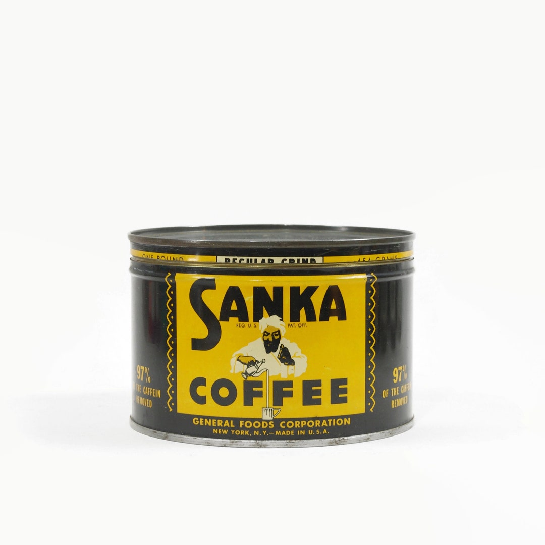 Vintage Sanka Coffee Can With Lid - Etsy